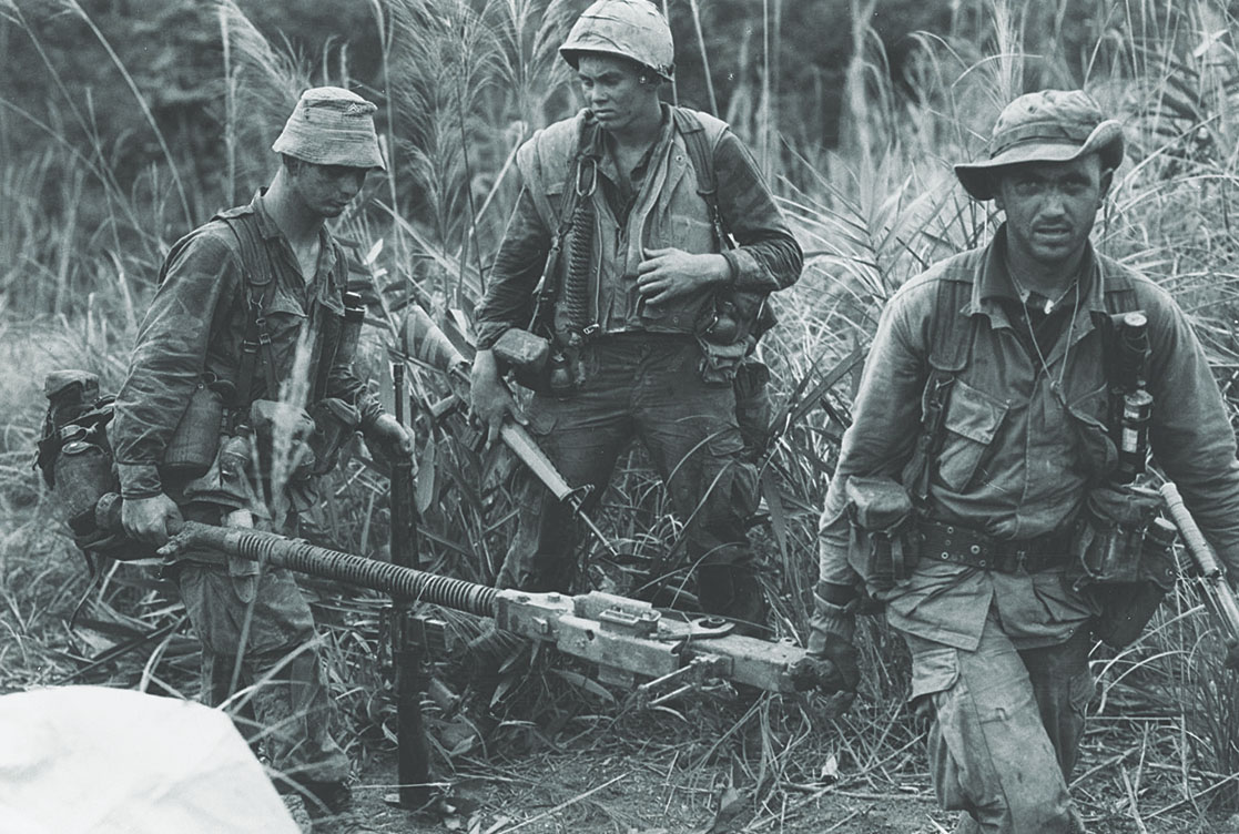 Marines of the 3rd Reconnaissance Battalion haul a North Vietnamese ...