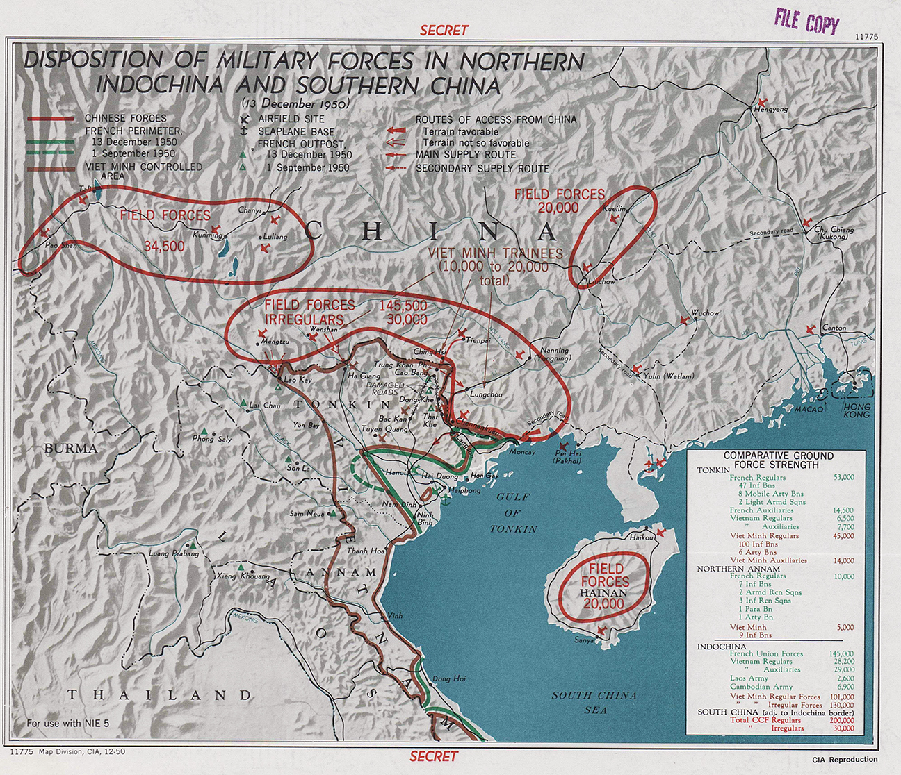 A View of The Disposition of Communist Forces In and Around Vietnam in 1950